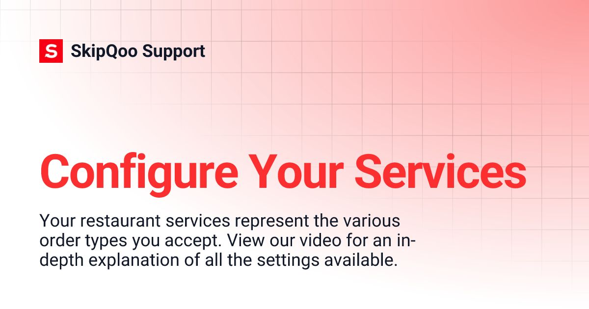 Configure Your Services | SkipQoo Support