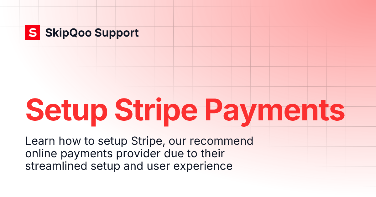 Setup Stripe Payments | SkipQoo Support